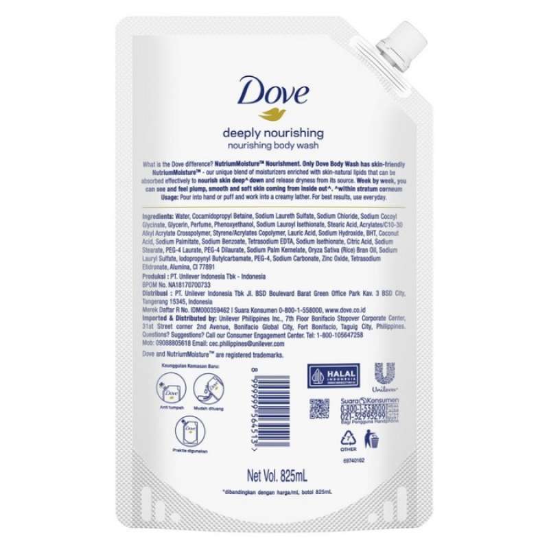 Jual Dove Sabun Mandi Cair Refill Deeply Nourishing 825 Ml Di Seller ...