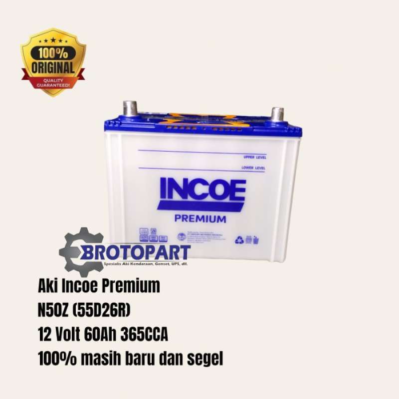 Promo Aki Mobil Incoe Premium N50z 55d26r 60ah Accu Basah Diskon 23% Di ...