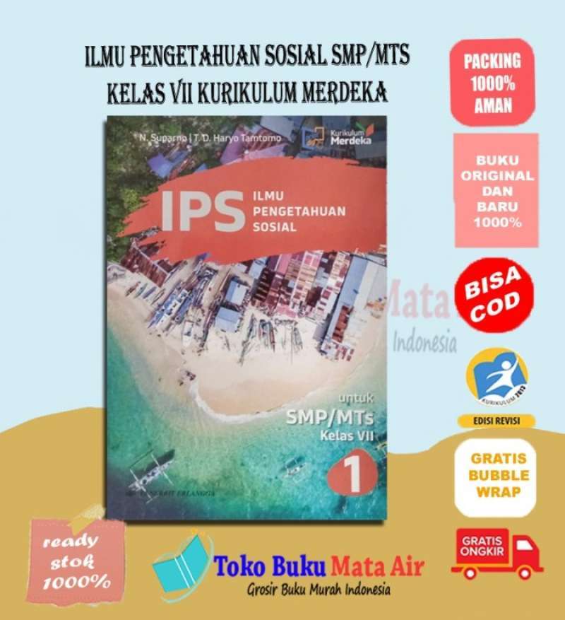 Promo Ips Smp/mts Kelas 7 8 9 Kurikulum Merdeka - Suparno Erlangga Diskon 23% Di Seller Malini ...