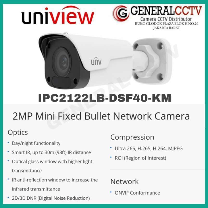 Promo Ip Camera Outdoor Uniview 2mp Ipc2122lr3-pf40m-d Original Uniview Diskon 23% Di Seller ...
