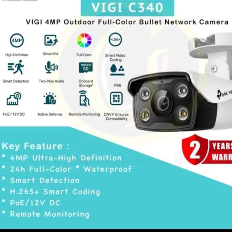 Promo Cctv Tp - Link Vigi C340 4mp Outdoor Full-color Bullet Net Diskon ...