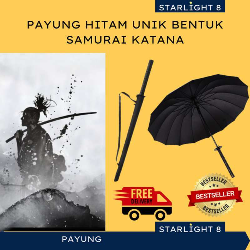 Promo Payung Hitam Unik Langka Bentuk Katana Samurai Jepang Kenshin ...