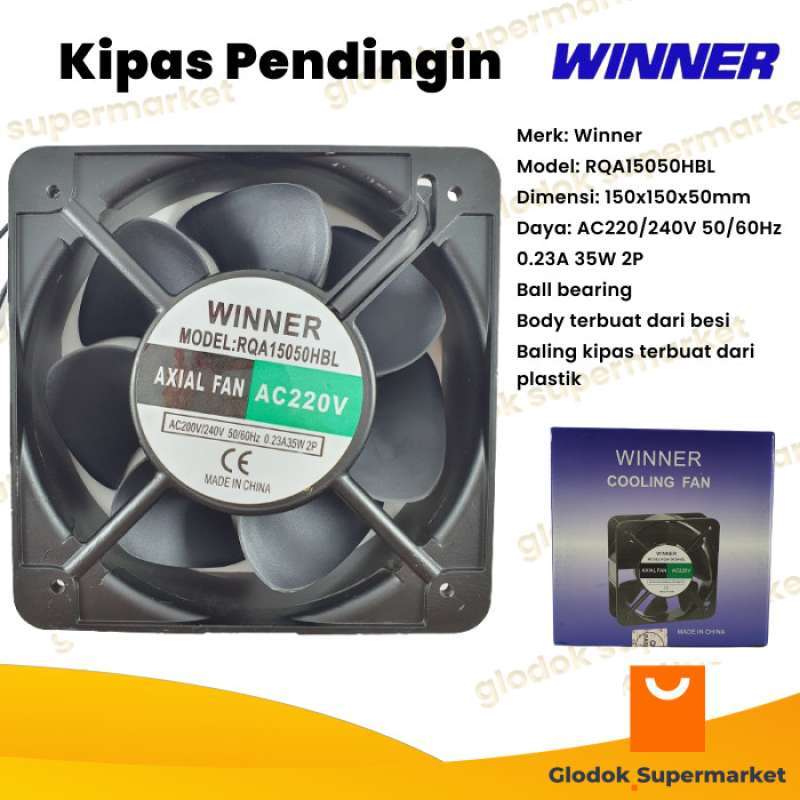 Promo Kipas Pendingin Winner 15cm Cooling Fan Ac 220v Ball Bearing ...