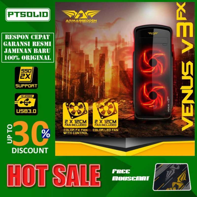 Promo Venus V3 - Full Atx - Include 4 Fan - Garansi Resmi Diskon 23% Di ...