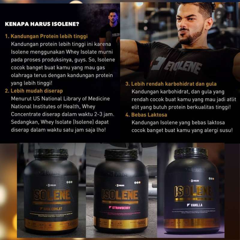 Promo Evolene Isolene Coklat Whey Protein Isolate Susu Protein 50 ...