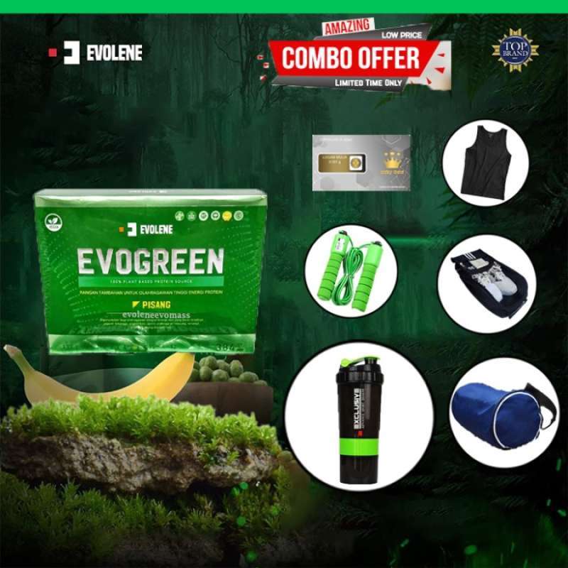 Promo Evolene Evogreen 12 Sachet 384gr Protein Vegan Plant Based ...