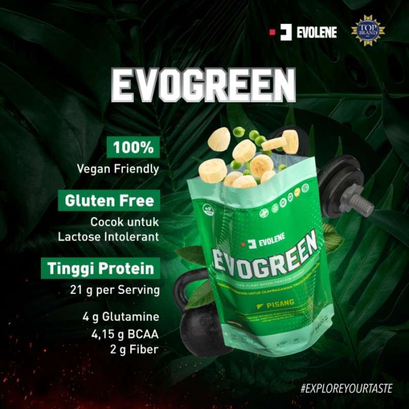 Promo Evolene Evogreen 12 Sachet 384gr Protein Vegan Plant Based ...