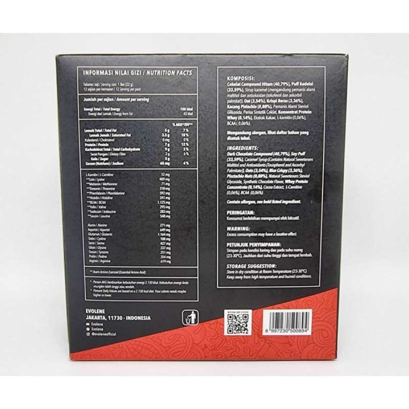 Promo Evobar Evolene 12 Sachets 264 Grams Evo Bar 1 Box High Protein ...