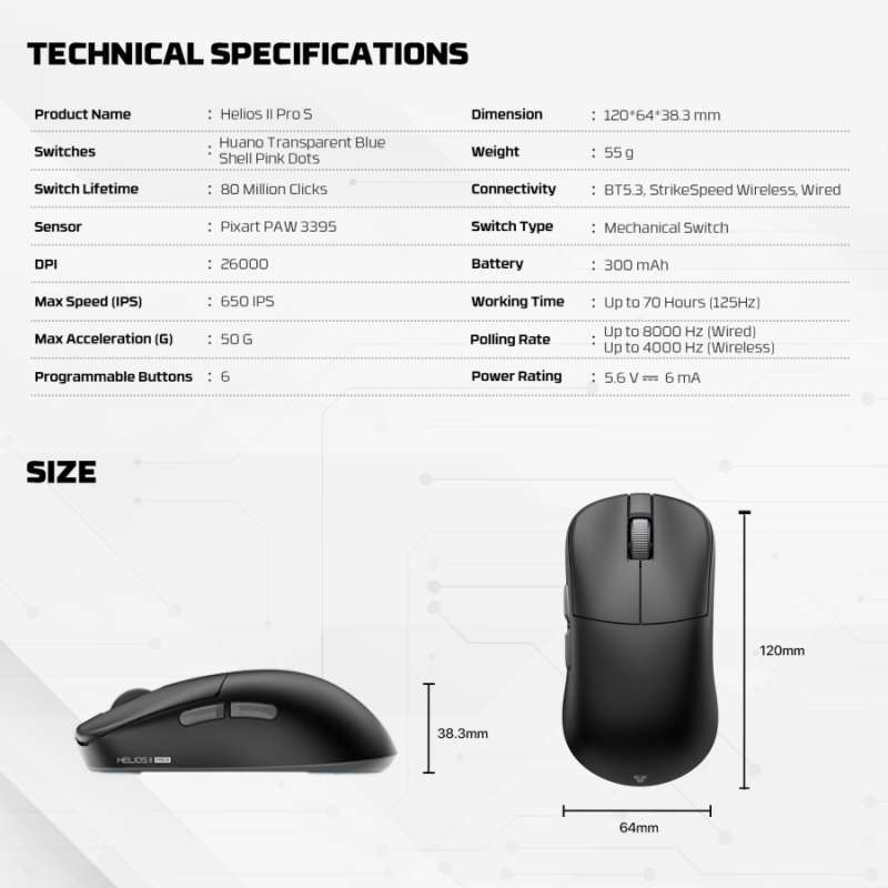 Jual Fantech Mouse Gaming Wireless Fantech Helios Ii Pro S (black ...