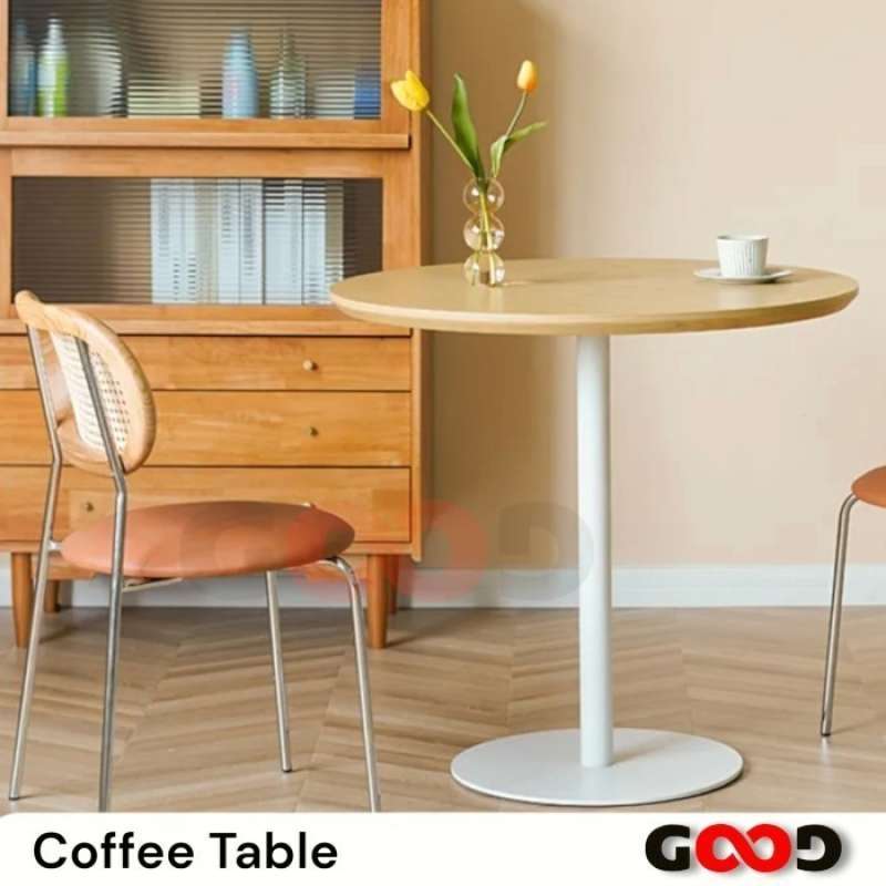 Jual Meja Bulat Kayu/besi Minimalis /coffee Table/round Table/meja ...
