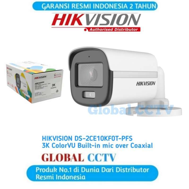 Promo Camera Cctv Hik Ds-2ce10kf0t-pfs 3k 5mp Colorvu Built-in Mic ...