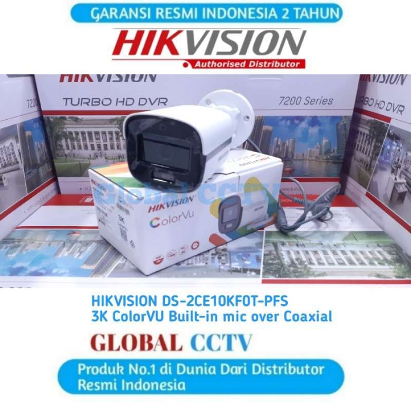 Promo Camera Cctv Hik Ds-2ce10kf0t-pfs 3k 5mp Colorvu Built-in Mic ...