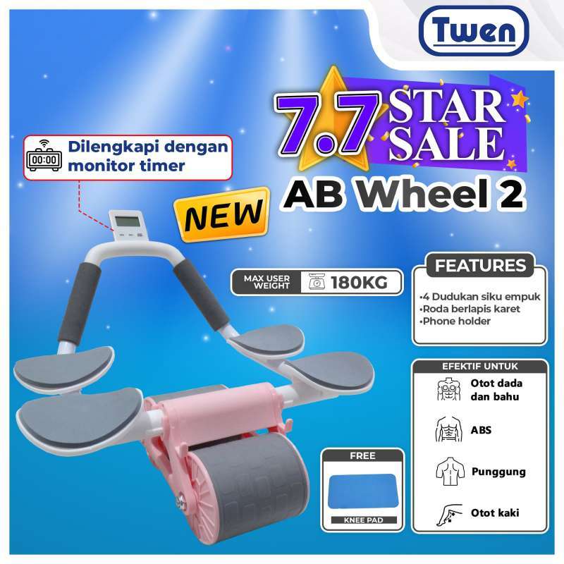 Jual Twen Ab Wheel Ab Roller Wheels Plank Trainer Abdominal Core Roller ...
