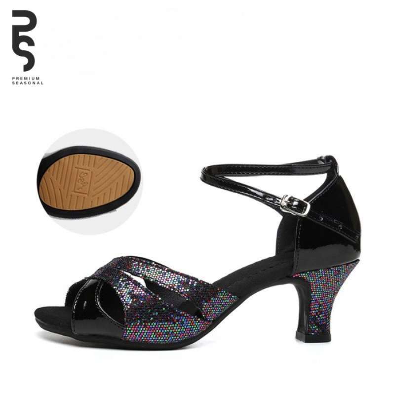 Jual Clare - Sepatu Dansa Latin/ Line Dance Hak 5,5 Cm - Hitam 39 Di ...