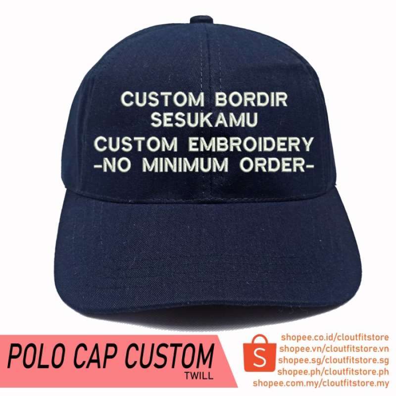 Promo Topi Bordir Logo Custom Nama Patch Satuan Twill Tk Pt Event ...