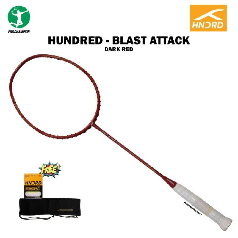 Promo Raket Badminton Hunndred Blast Attack Dark Red Diskon 33% Di ...