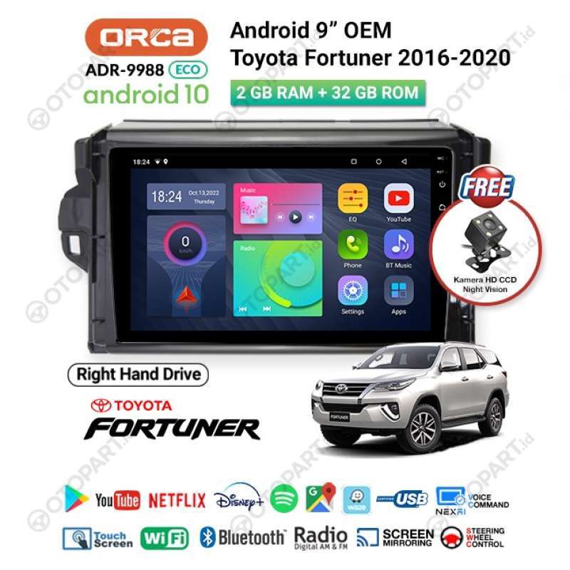 Promo Head Unit Android 9â€³ Inch Toyota Fortuner 2016-2021 Orca Eco (2 ...