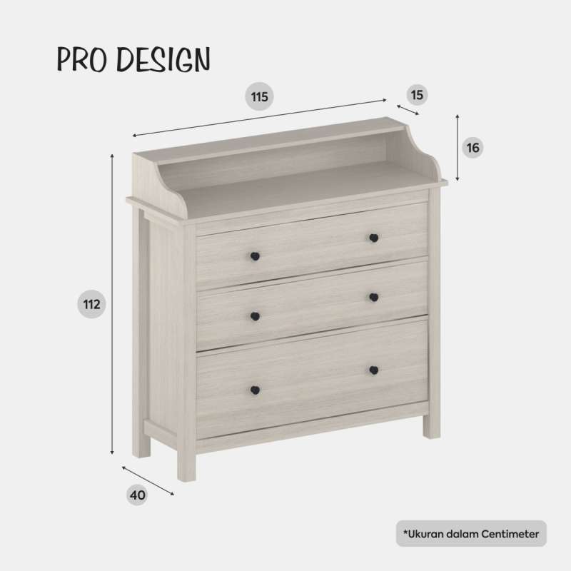 Promo Pro Design Liverpool Ch3 Lemari Laci / Bufet / Kabinet Diskon 25% ...