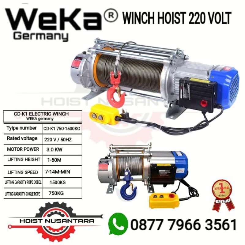 Promo Promo- Electric Winch Hoist 1.5 Ton X 30 Meter 220volt Weka ...