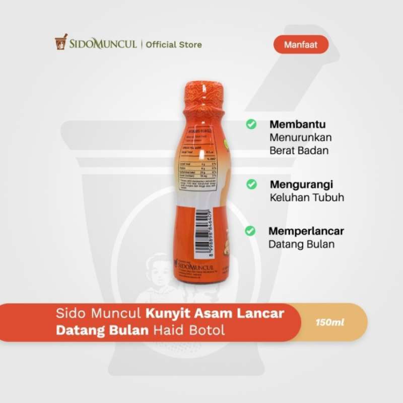 Jual Sido Muncul Kunyit Asam Lancar Datang Bulan Haid Botol 150 Ml Di ...