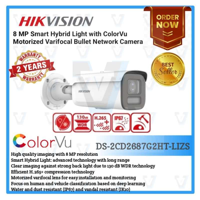Promo Ds-2cd2687g2ht-lizs Hikvision 8 Mp Smart Hybrid Light With Colorvu Motorized Varifocal ...