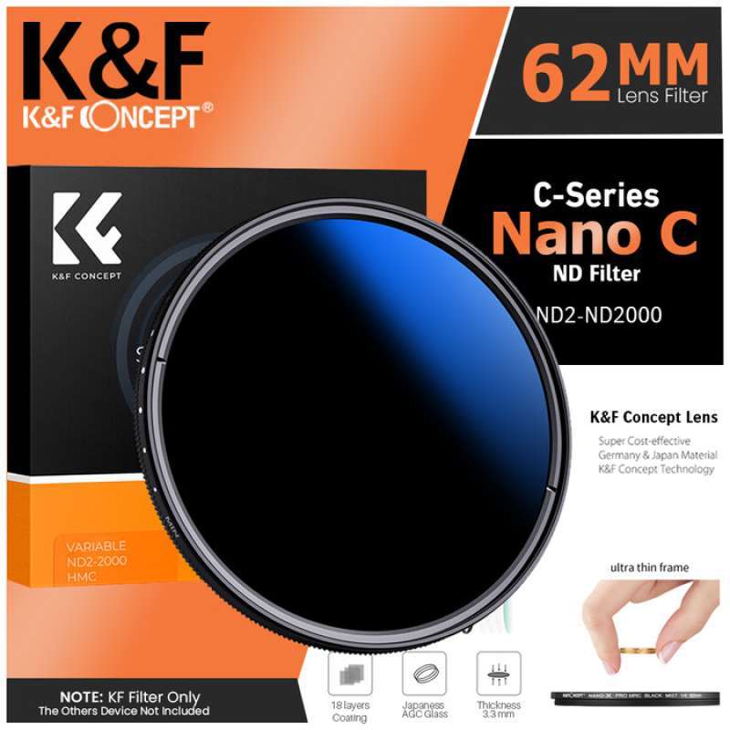 Promo Knf Concept 62mm Filter Multi Coating Nd2-2000 C-series Filter K&f Con Diskon 23% Di ...
