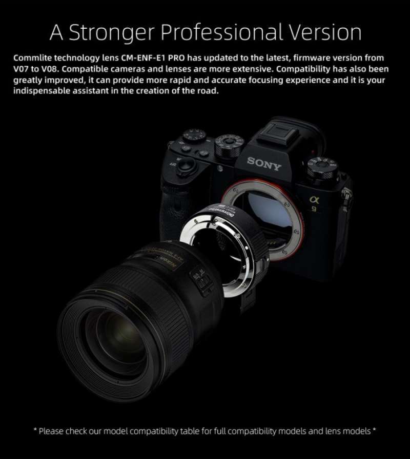 Promo Commlite Cm-enf-e1 Pro Auto Focus Lens Mount Adapter For Nikon F ...