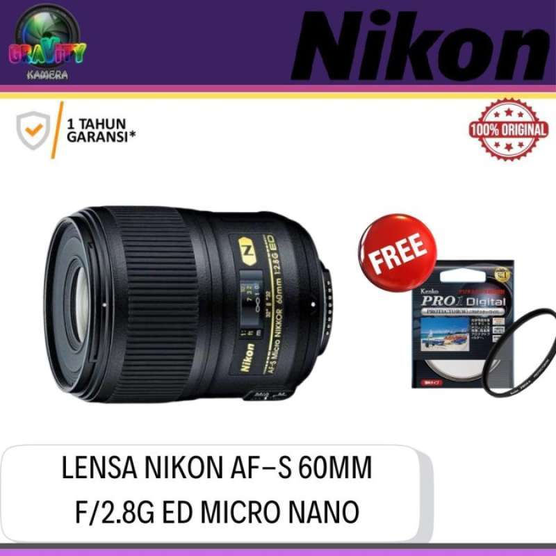 Promo Nikon Af-s Micro 60mm F2.8g Ed / Lensa Nikon Micro Af-s 60mm F2.8g Ed Diskon 23% Di Seller ...