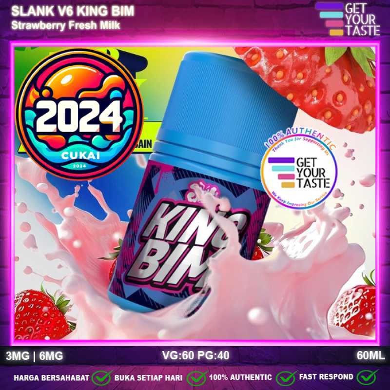 Promo Liquid Slank V6 King Bim Strawberry Milk 60ml Freebase Kingbim By ...