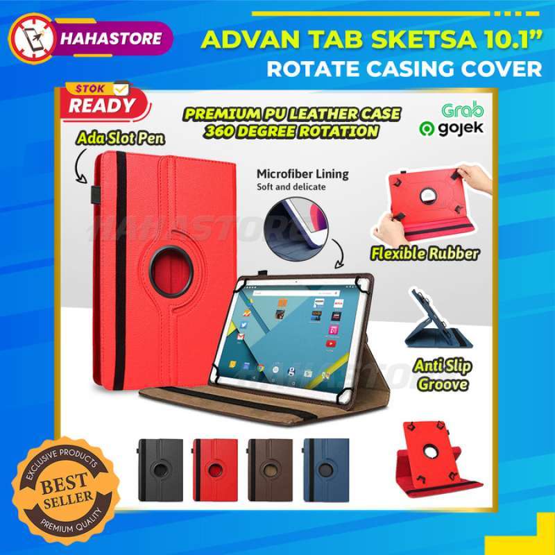 Promo Advan Tab Sketsa 10.1 Inch Flip Case Casing Rotary Leather Stand ...