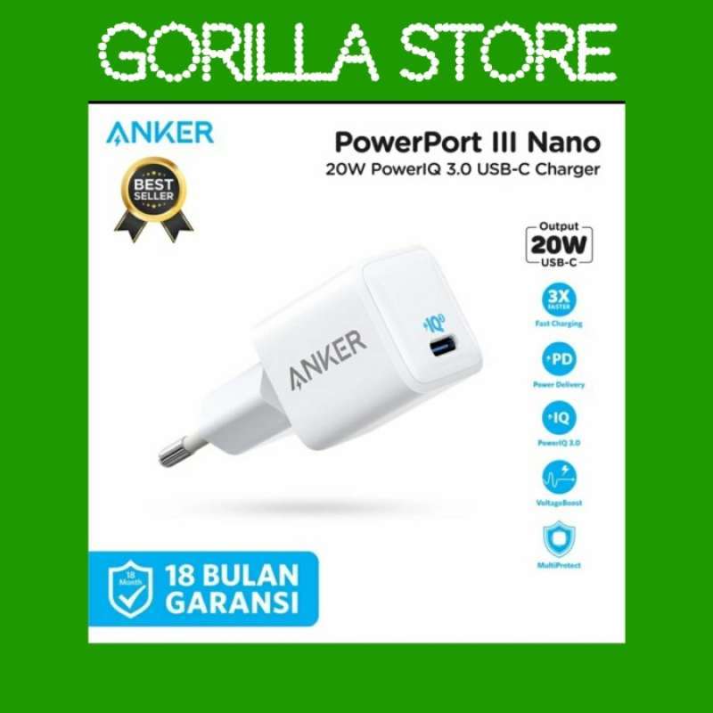 Promo Anker Powerport Iii Nano 20w Poweriq 3.0 Usb C Charger Diskon 23% Di Seller Prasywa Shop ...