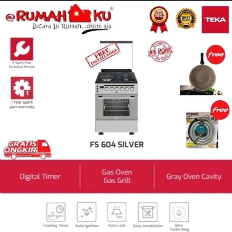 Promo Kompor Freestanding Teka Fs 604 Silver - Kompor Gas Dengan Oven ...
