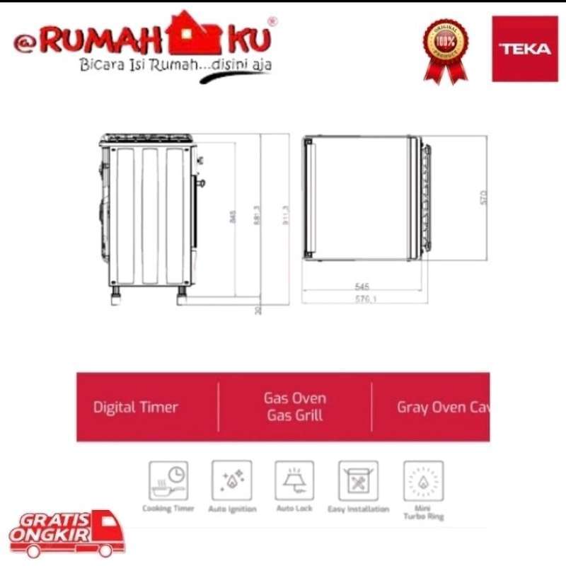 Promo Kompor Freestanding Teka Fs 604 Silver - Kompor Gas Dengan Oven ...