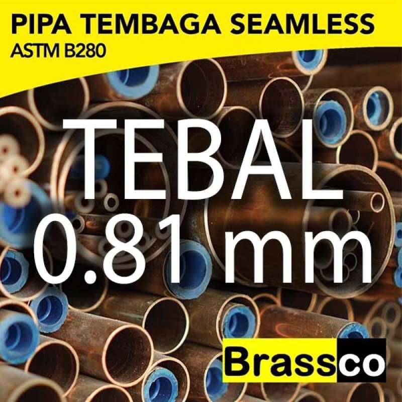 Promo Promo- Brassco Pipa Tembaga 5/8 15.88mm - Astm B280 - Batangan - Tebal 0.81mm Diskon 50% ...