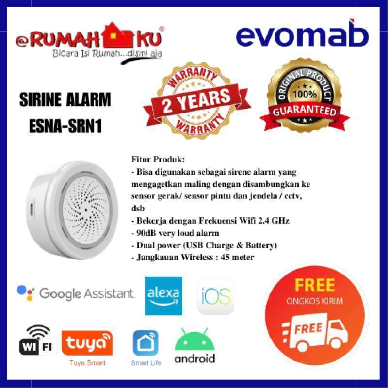 Promo Evomab Bel Rumah Smart Home Alarm Rumah Smart Door Lock Sirine Anti Maling Esna-srn1 ...