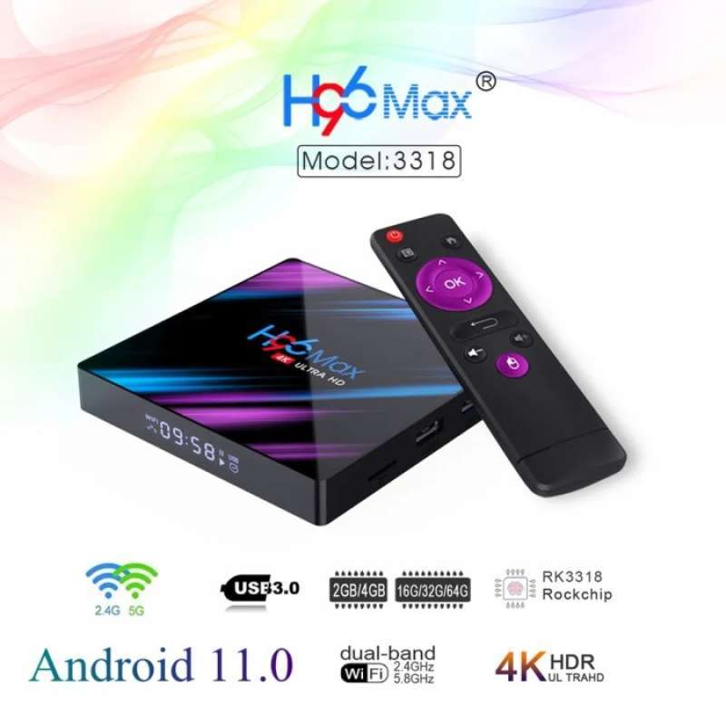 Jual Android Tv Box H96 Max X3 Ram 4 Rom 32 Android 9.0 S905x3 Wifi Di ...