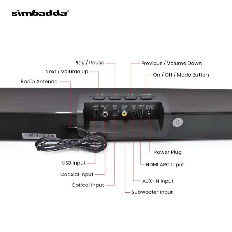 Jual Simbadda Cst 906n+ Soundbar Tv Wireless Bluetooth Home Theater ...