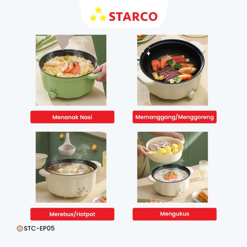 Jual Starco Panci Listrik Serbaguna Multifungsi 2l Fry Pan Electric Pan ...