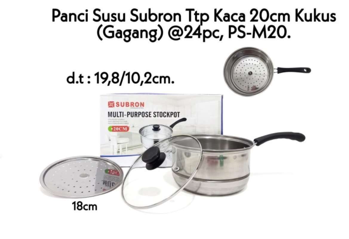 Jual Panci Susu Serbaguna Bisa Kukusan Subron 20cm Sauce Pan Steamer Di ...