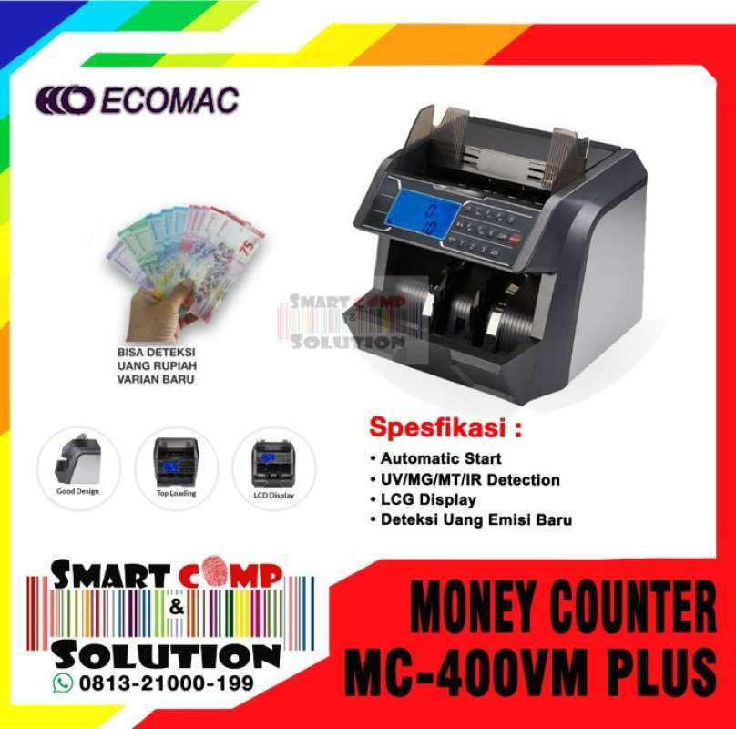 Jual Mesin Penghitung Hitung Uang Ecomac Mc400vm Plus Money Counter ...