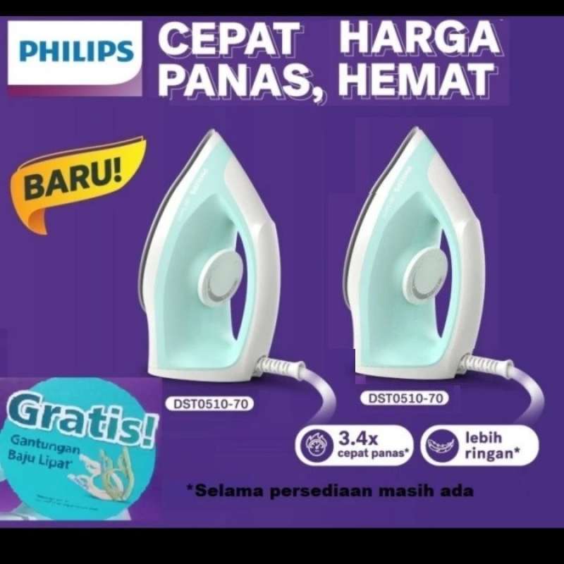 Jual Philips Setrika Listrik Dry Iron Anti Lengket Dst 0510/70 Green 350 W Di Seller Circlet ...