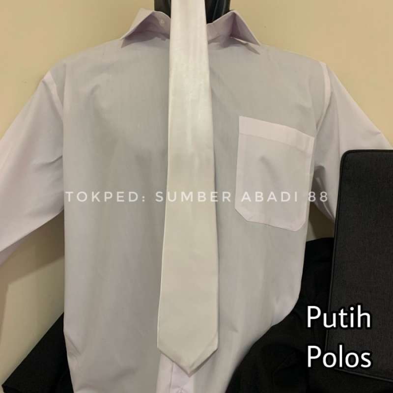 Jual Dasi Panjang Pria Warna Putih White Polos Lebar Standard 3 Inci ...