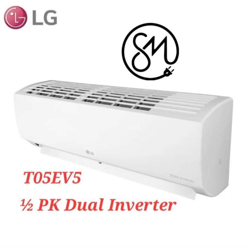Jual Ac Lg 1/2 Pk Dual Cool Inverter New Eco T05ev5 R32 0.5 Pk Di ...