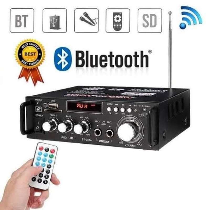 Jual Power Amplifier Bluetooth Usb Fm Radio Karaoke Audio Mini Di ...