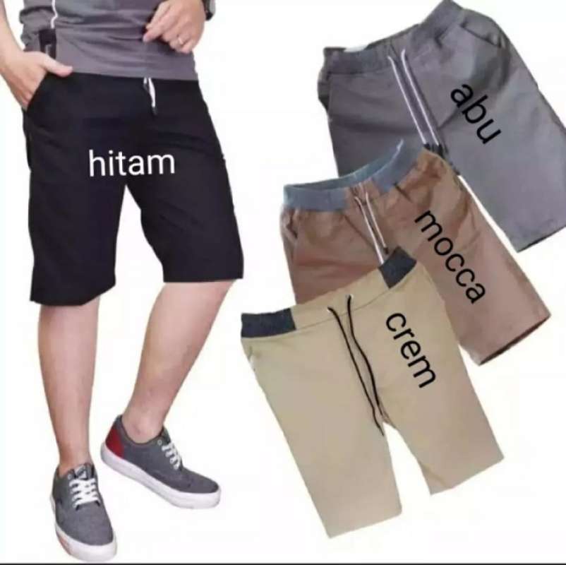 Jual Celana Pendek Polos Chinos Pria Remaja Dan Dewasa Model Distro - L Hitam Di Seller Wd_store ...