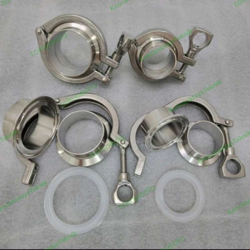Promo Clamp Ferrule Sanitary Stainless 304 1 1/2 Inchi - Tri Clamp Set ...
