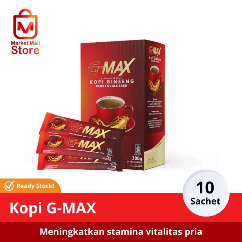 Jual G-max Coffee Ginseng Dengan Gula Aren Kopi Gmax Herbal Stamina Pria - 5 Sachet Di Seller ...
