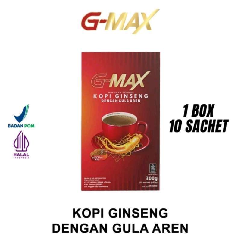 Jual G-max Coffee Ginseng Dengan Gula Aren Kopi Gmax Herbal Stamina Pria - 5 Sachet Di Seller ...