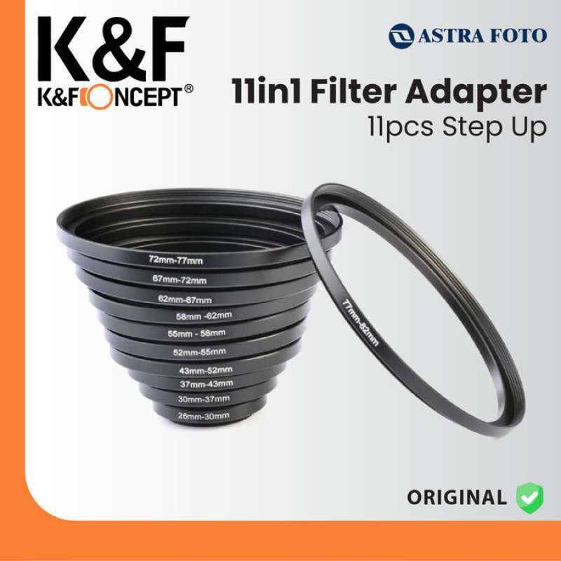 Jual Knf Concept 11 In 1 Lens Filter Adapter Step Up Ring K&f Concept ...