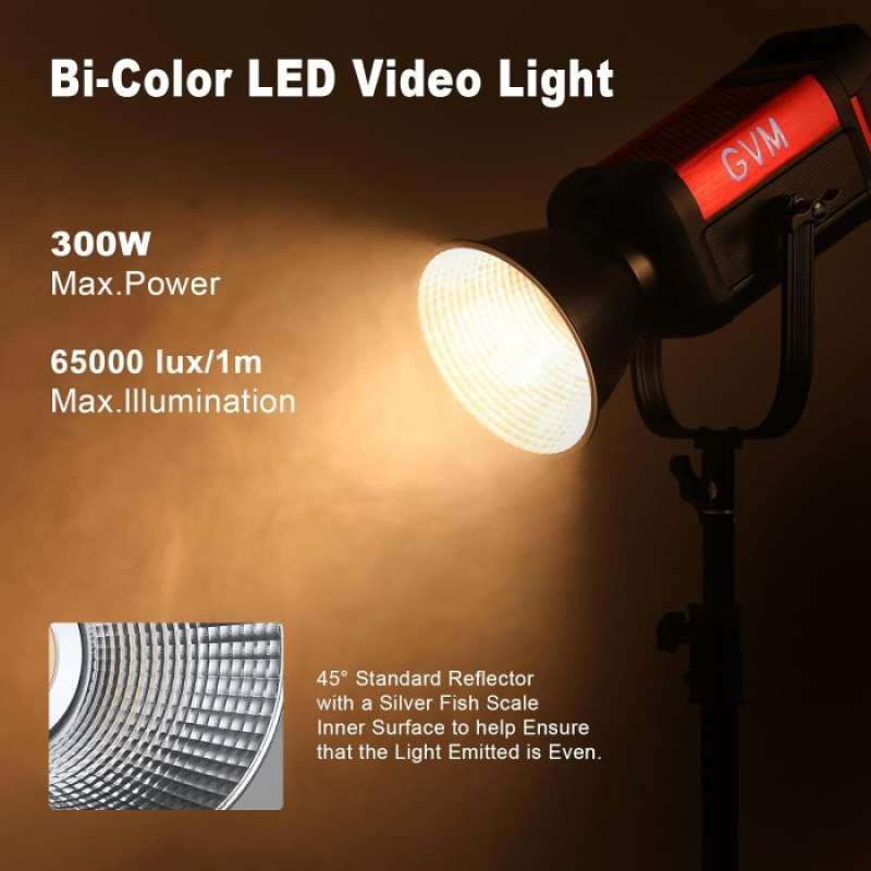 Jual Gvm Pro Sd300b 300w Led Video Cob Spotlight Bi-color 2700 - 6800k ...